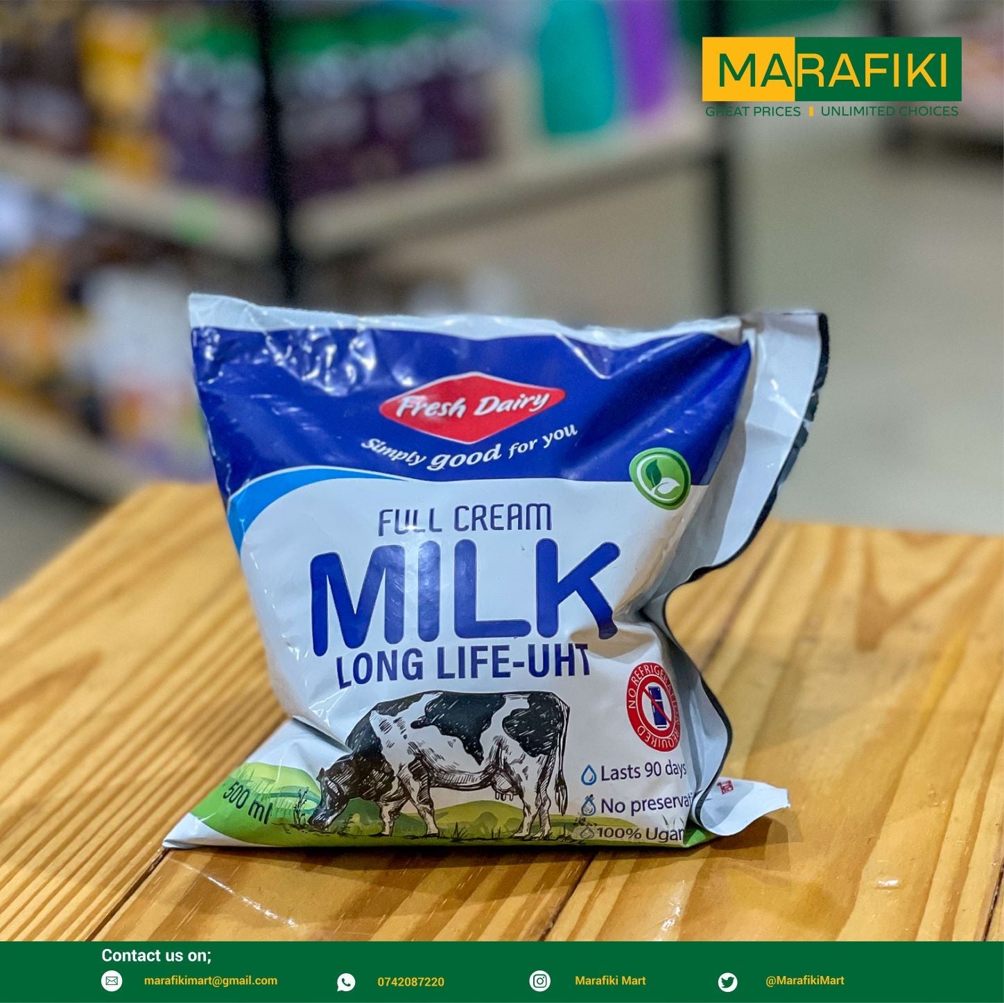 FRESH DAIRY FULL CREAM MILK LONG LIFE UHT MILK 500ML – Marafiki Mart