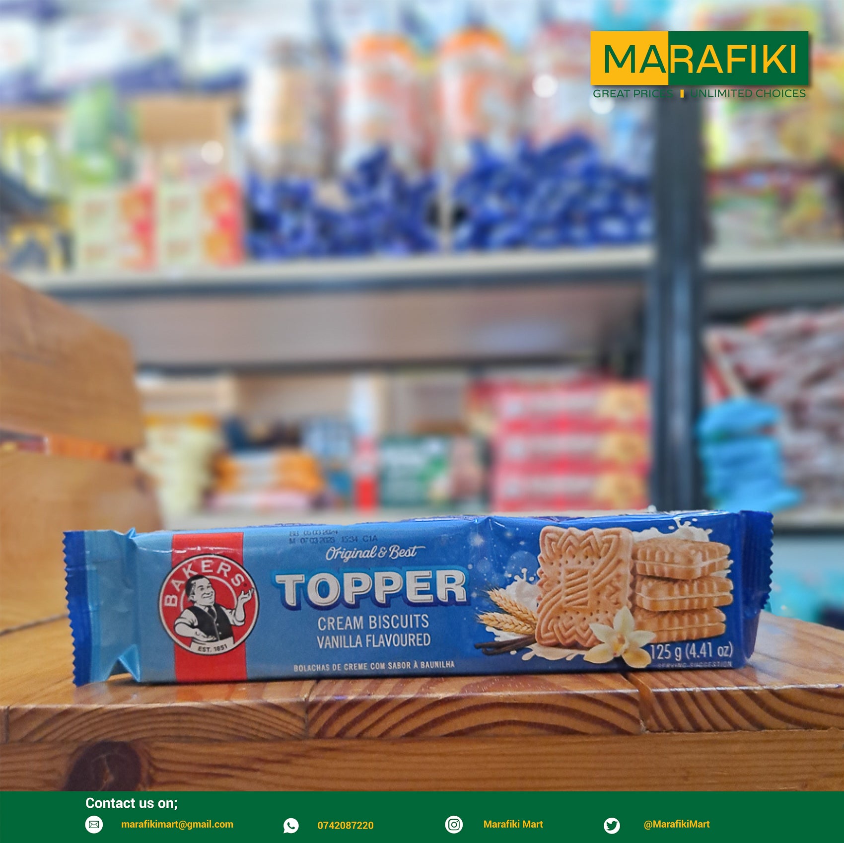 TOPPER VANILLA BISCUIT 125G – Marafiki Mart