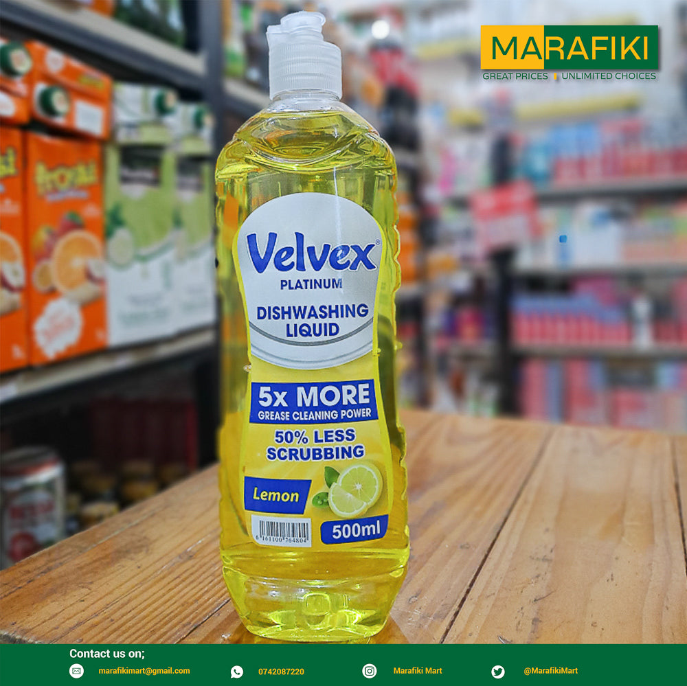 VELVEX DISH WASH LIQUID 500ML LEMON – Marafiki Mart