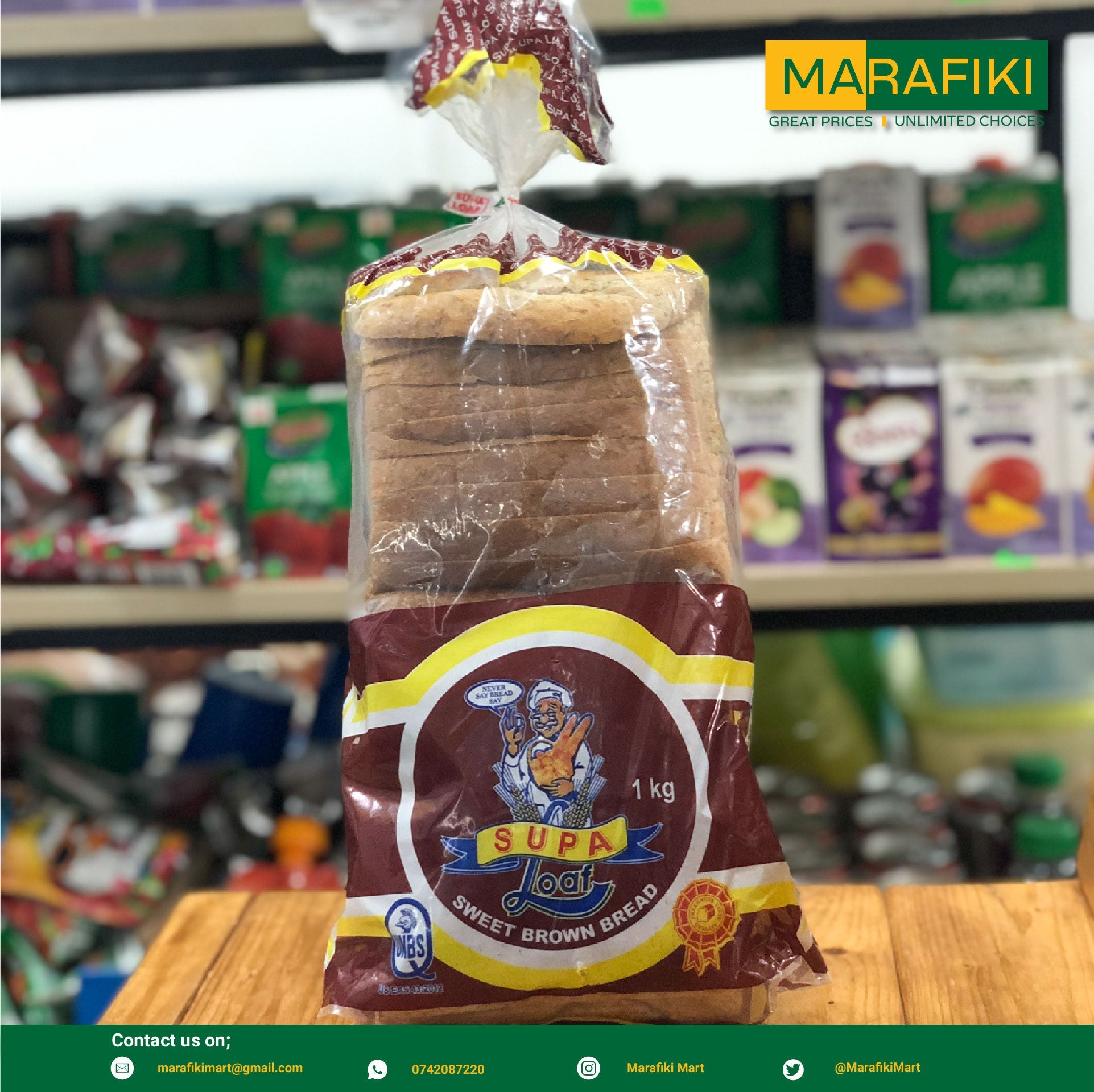 SUPA LOAF SWEET BROWN BREAD 1KG – Marafiki Mart