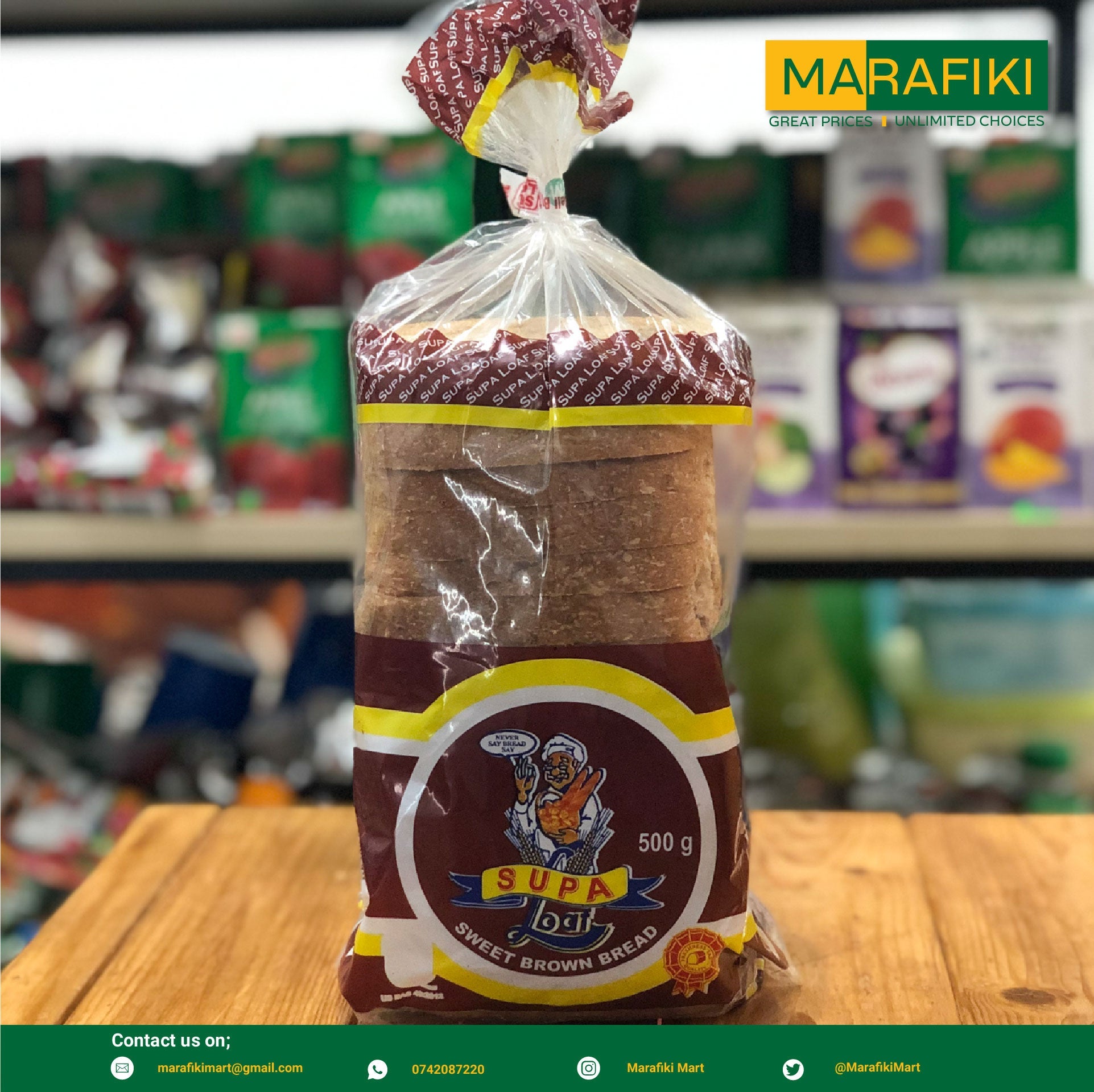 SUPA LOAF SWEET BROWN BREAD 500G – Marafiki Mart