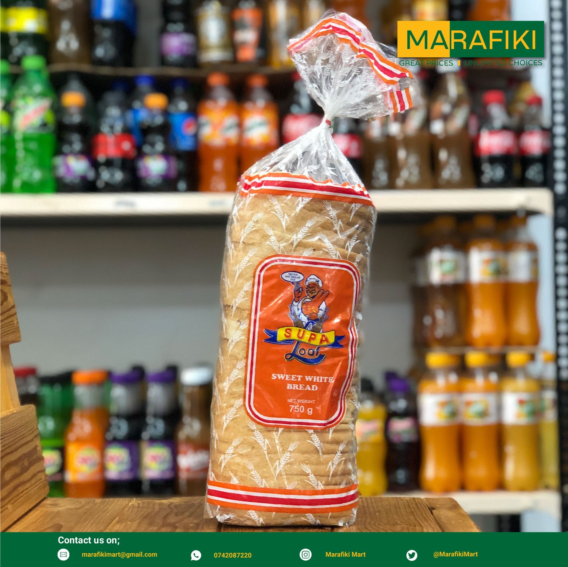 SUPA LOAF ROUND SWEET WHITE BREAD 750G – Marafiki Mart